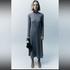 Zara | Dresses | Zara Zipped Rib Dress | Poshmark
